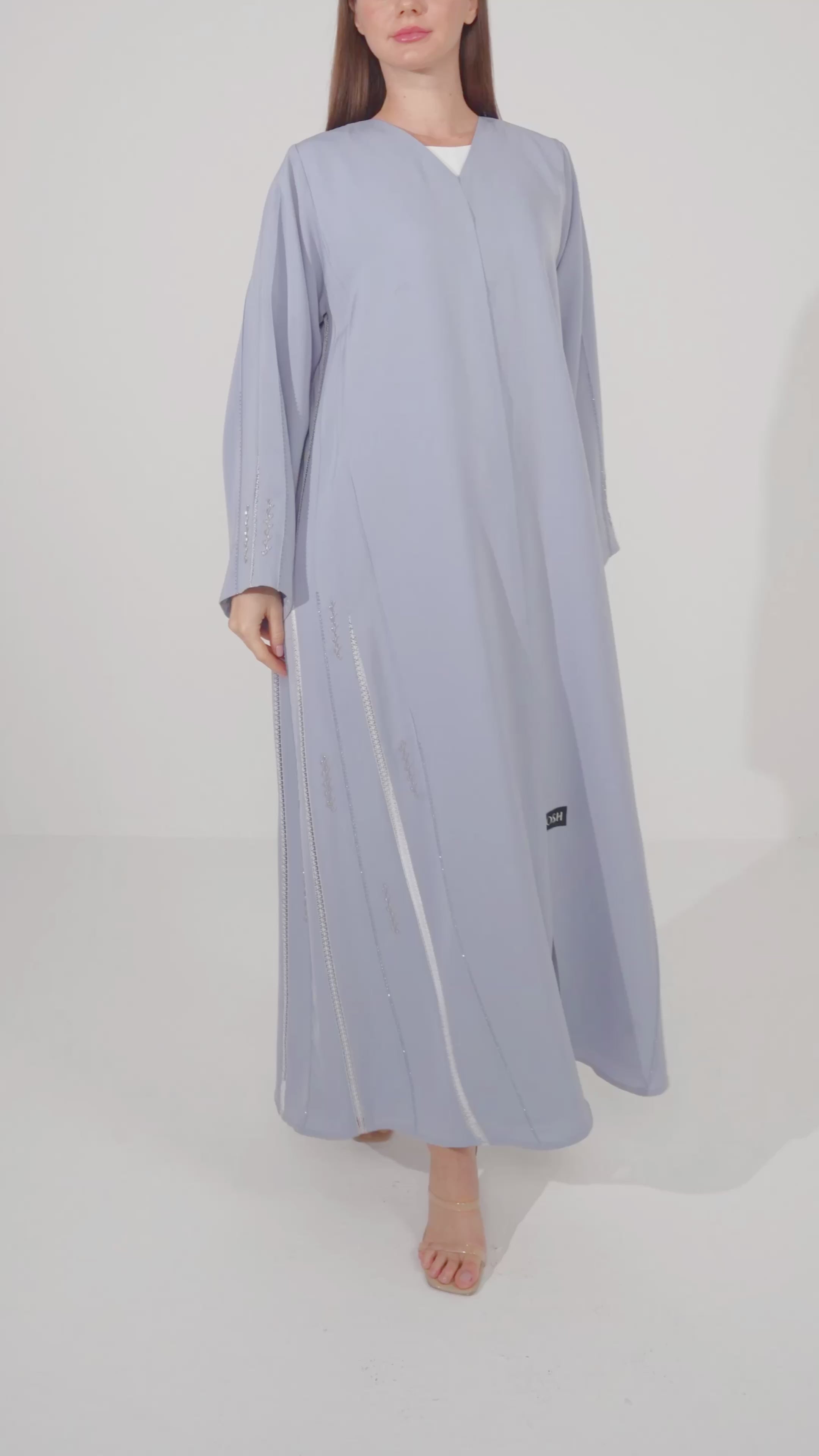 Home › Ready to wear › Color Abayas › Blue Reem Nada Abaya with ...